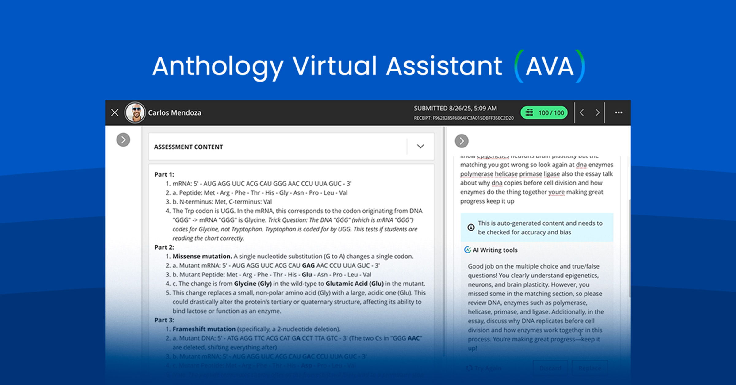 Quality Feedback to Learners in a Fraction of the Time: AVA is Now Live in Blackboard | Anthology