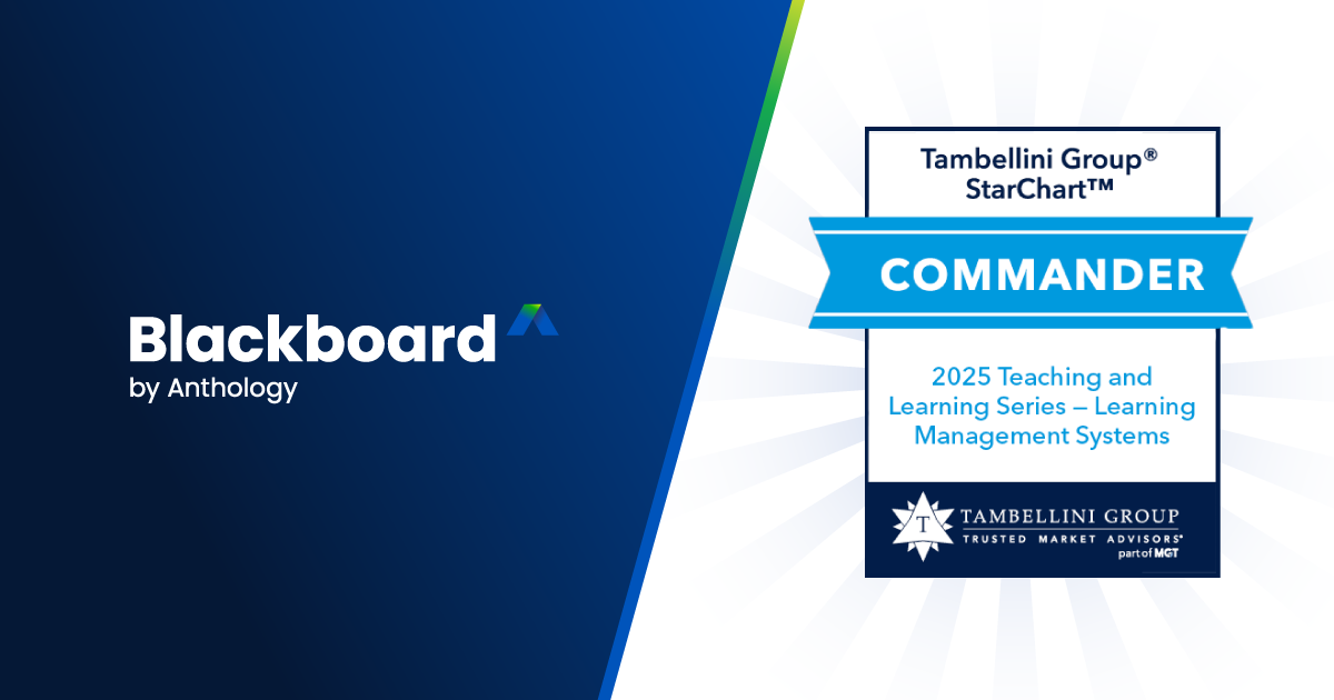 Blackboard Named a Commander in the 2025 Tambellini StarChart | Anthology